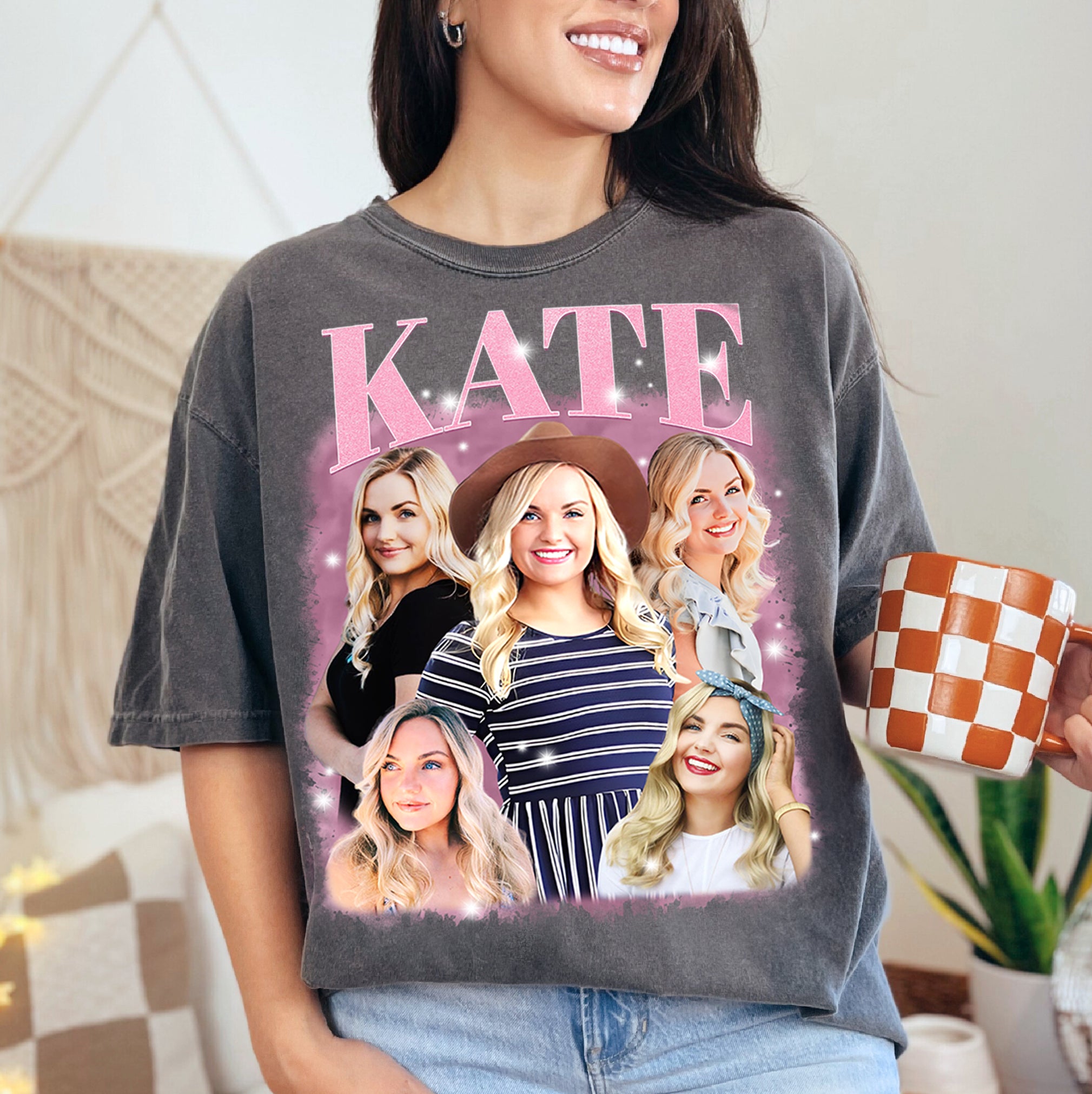 Custom Mom Shirt with Face – Personalized Comfort Colors Tee – Hopicustom